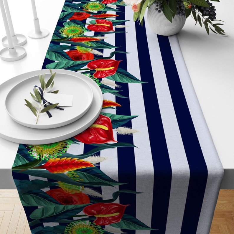 Flamingo Table Runner Tropical Table Toppers Butterfly Table - Etsy