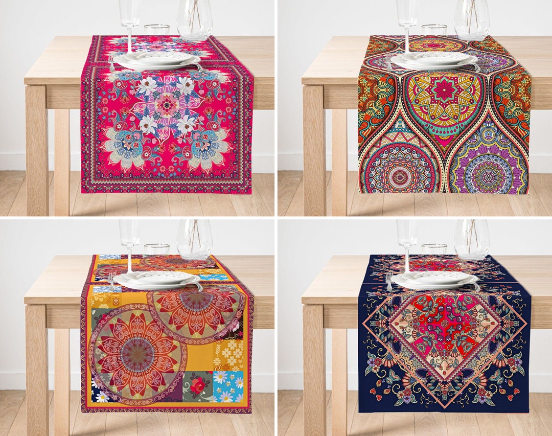 Ethnic Design Table Runner, Traditional Table Top, Authentic Table ...