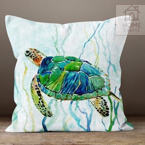 Sea Turtle Pillow Cover, Turtle Throw Pillow Case, Turtle Outdoor ...