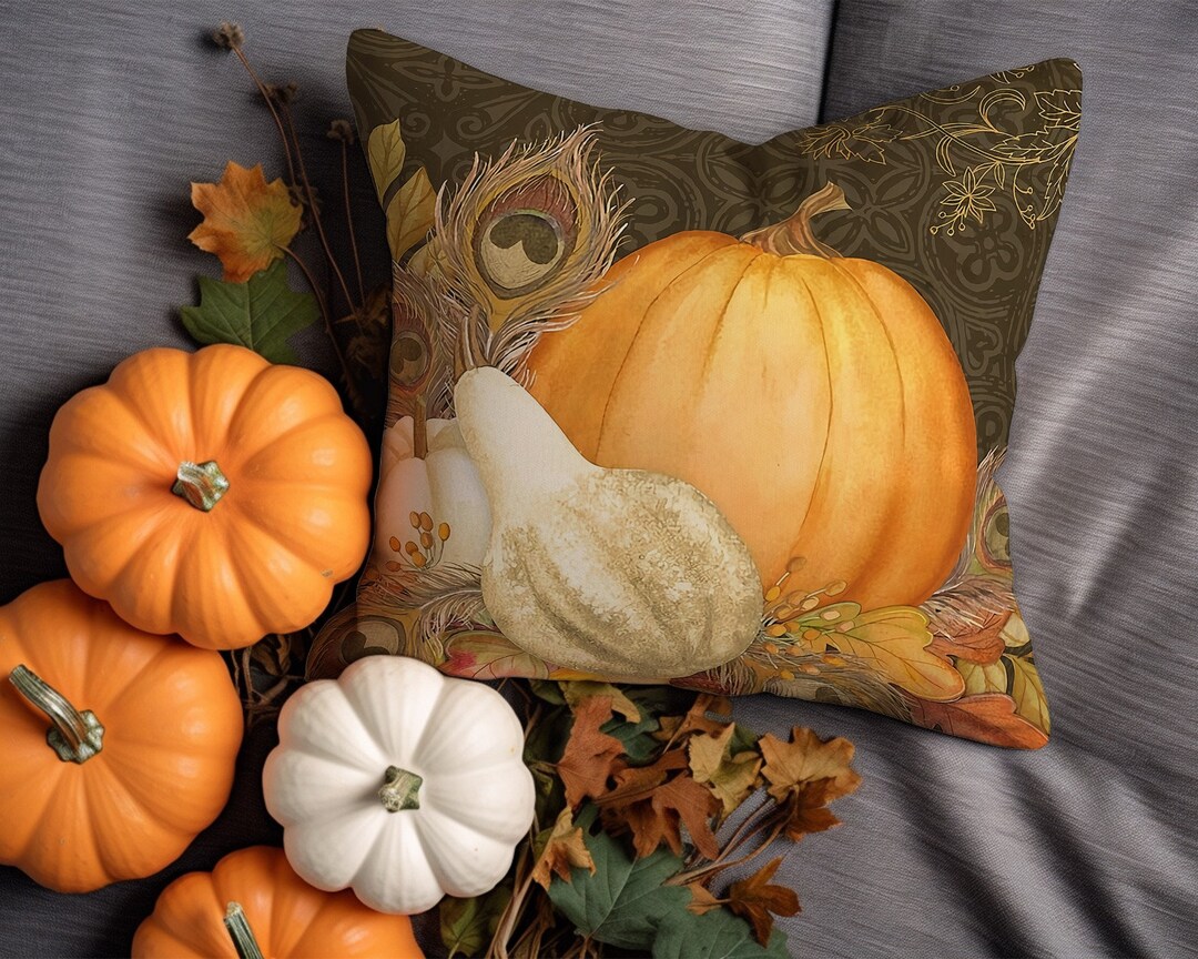 Cucurbita Moschata & Fall Pumpkin Pillowcase, Cozy Harvest Cushion ...