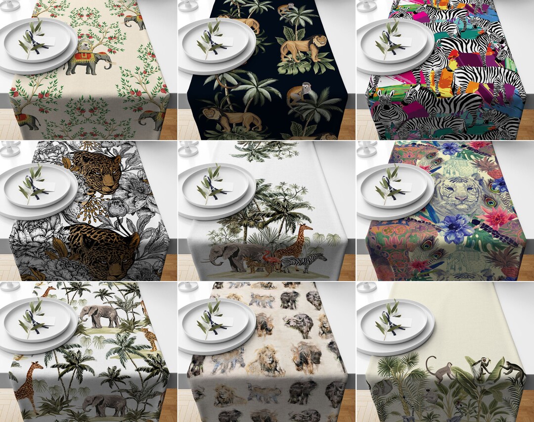 Safari Animal Table Runner, African Table Top, Animal Pattern Table ...