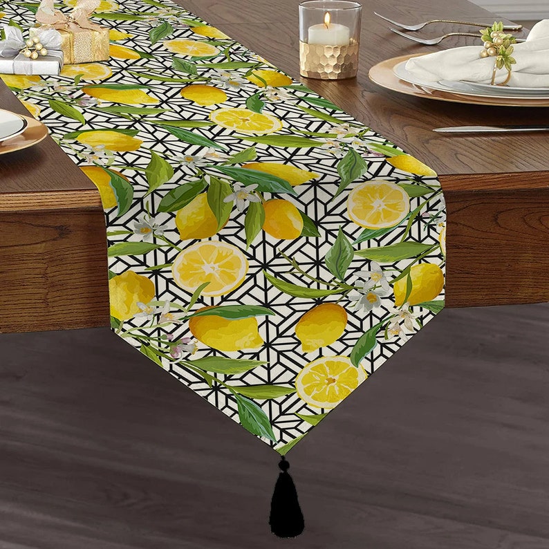 Lemon Table Runner Lemon Table Decor Luxury Lemon Table - Etsy