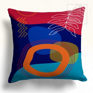 Abstract Shapes Pillow Case, Art Deco Pillow Cover, Modern Art Cushion ...