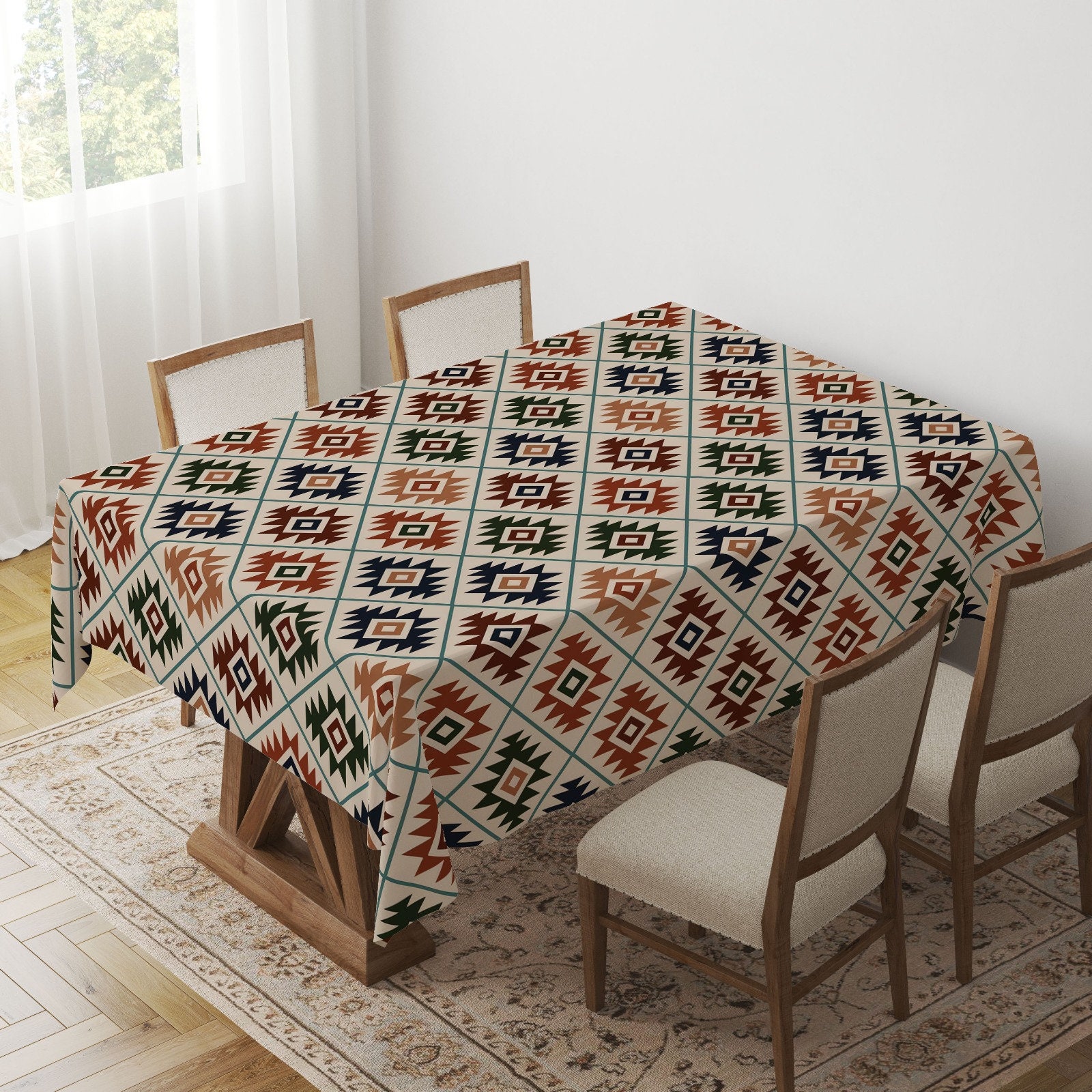 Bohemian Ethnic Tablecloth, Rug Design Table Cover - Etsy