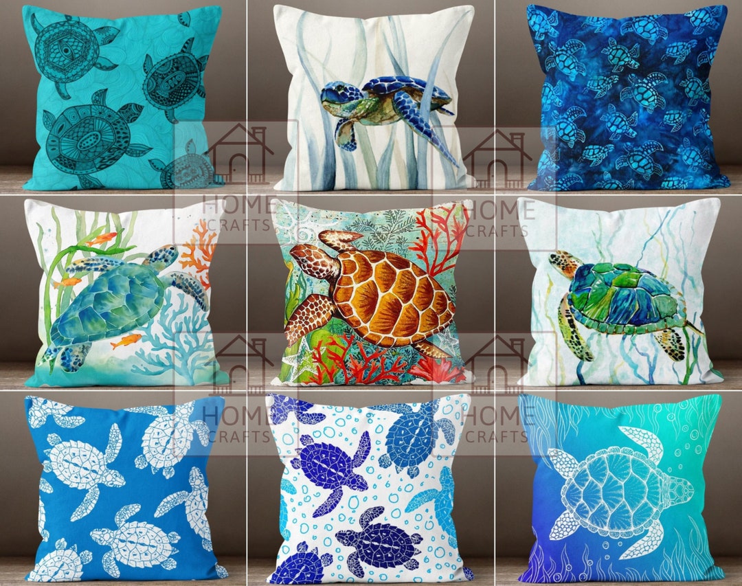 Sea Turtle Pillow Cover Turtle Throw Pillow Case Turtle - Etsy