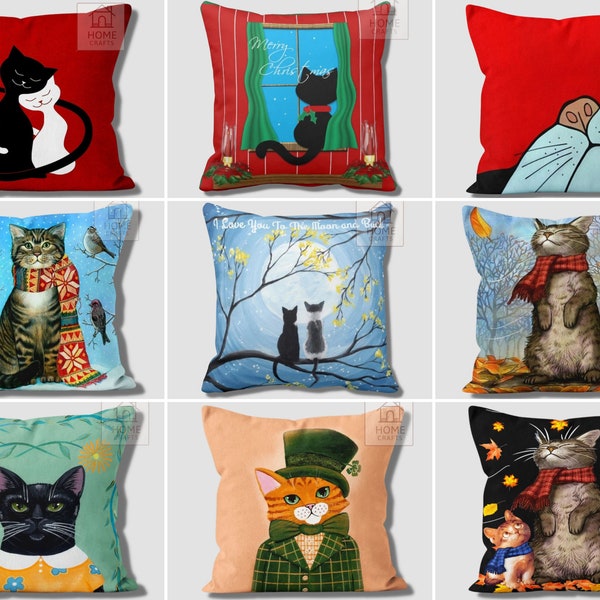 Cat Throw Pillow - Etsy