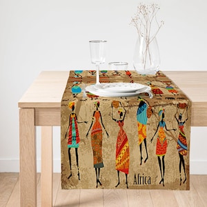 Tribal Table Runner, African Girl Table Top, African Lady Kitchen ...