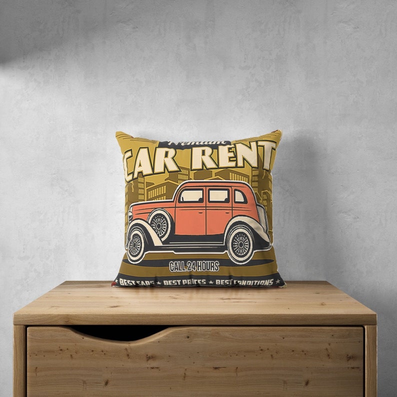 Retro Car Cushion Case Retro Car Pillow Case Classic Cars - Etsy