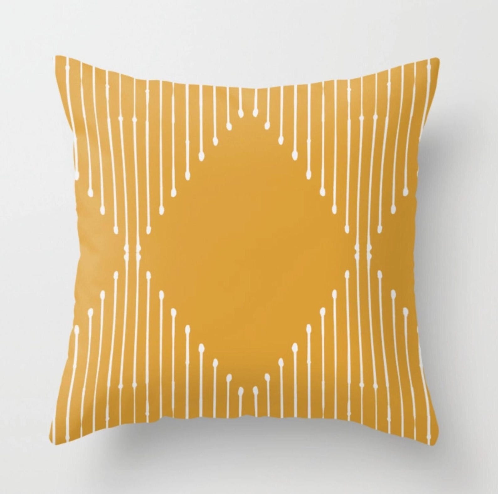 Modern Mid Century Throw Pillow Cover, Mustard Yellow and Forest Green ...