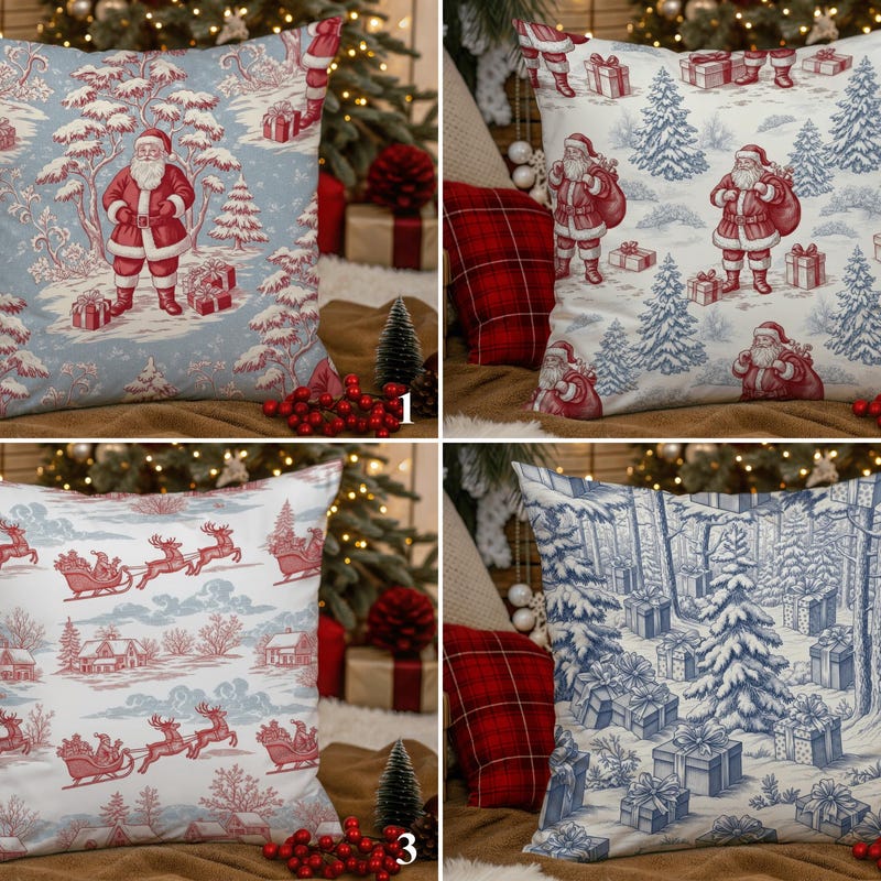 Blue Toile De Jouy Pillow - Etsy
