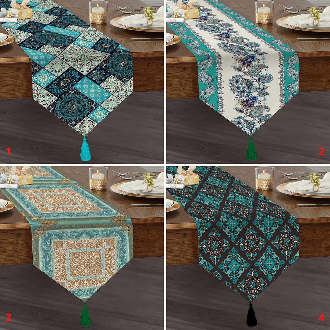 Paisley Design Triangle Table Runner Tile Triangle Table Top - Etsy
