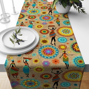 Ethnic Table Runner, African Themed Table Top, Tribal Table Cover ...