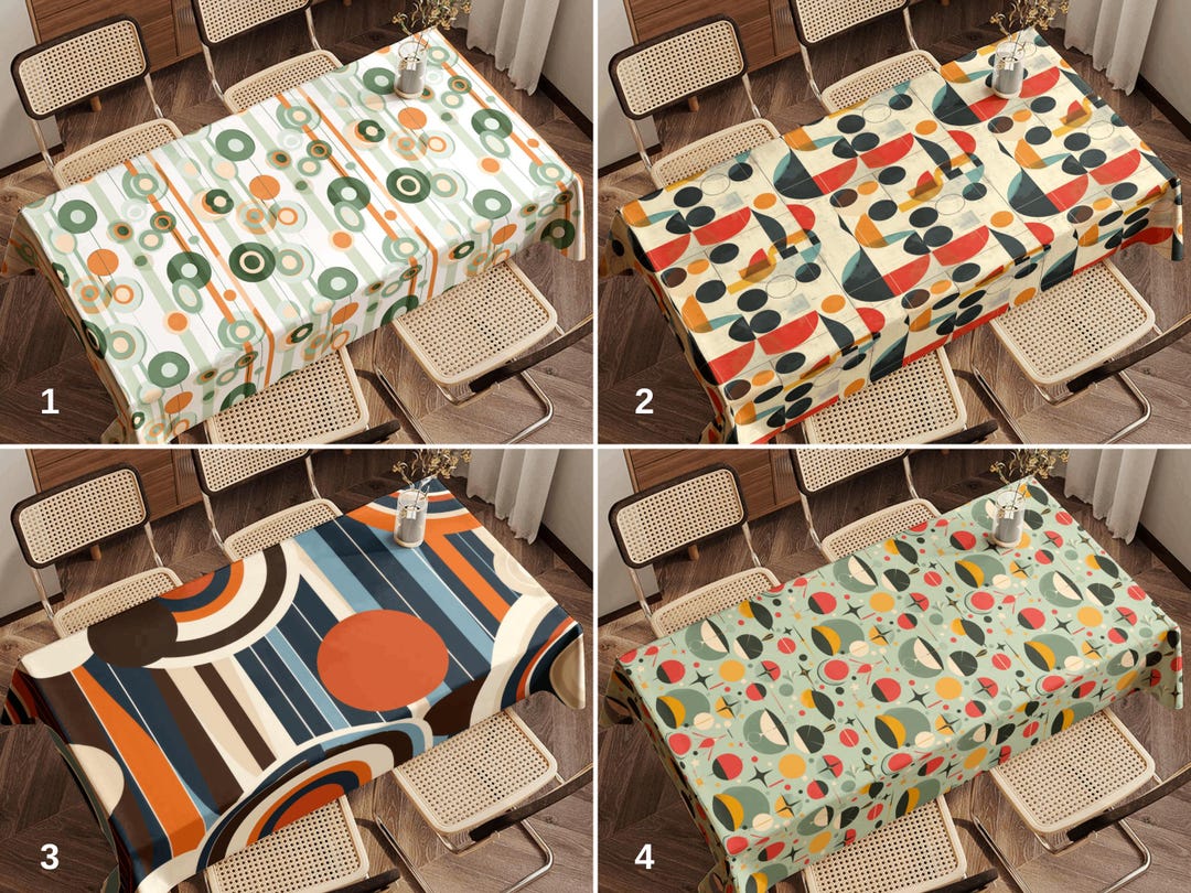 Seamless Pattern Abstract Tablecloth, Creative Geometric Table Cover ...