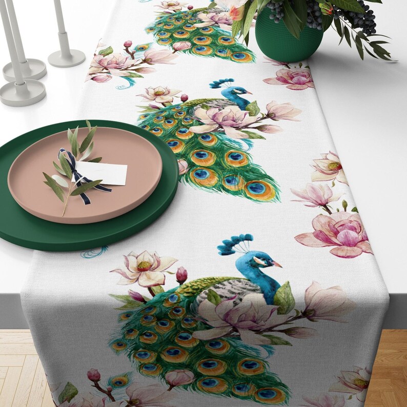 Peacock Table Decor Peacock Feather Tablecloth Decorative - Etsy