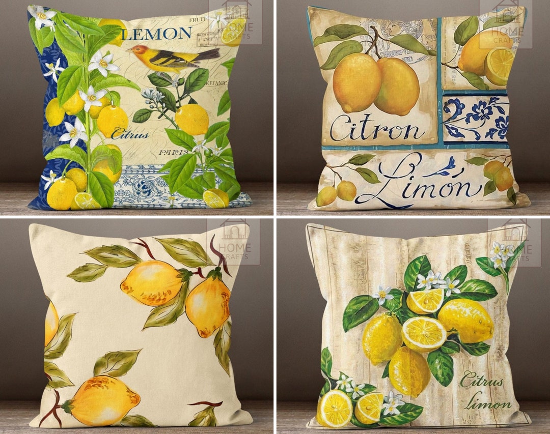 Lemon Pillow Covers, Outdoor Lemon Pillowcase, Lime Throw Pillow Sham ...