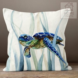 Sea Turtle Pillow Cover, Turtle Throw Pillow Case, Turtle Outdoor ...