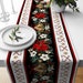 Red Christmas Floral Style Table Runner, Xmas Flowers Runner, Noel ...