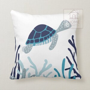 Sea Life Friends Pillow Cover, Turtle Seahorse Octopus Patio Cushion - Etsy