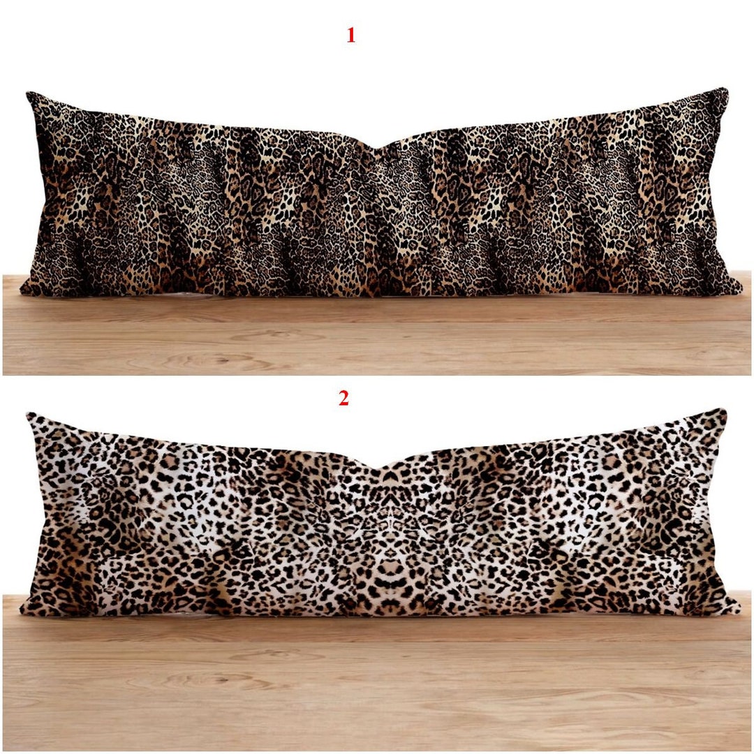Leopard Print Long Lumbar Pillow Cover, Cheetah Bolster Pillowcase - Etsy