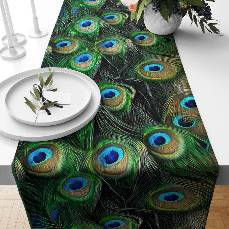 Peacock Table Decor Peacock Feather Tablecloth Decorative - Etsy