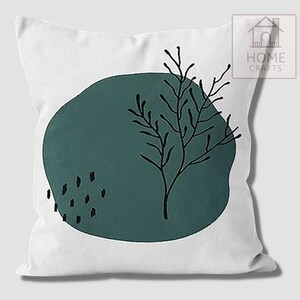 Abstract Leaves Pillow Cover, Art Deco Cushion Cover, Boho Leaves ...