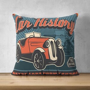 Retro Car Cushion Case, Retro Car Pillow Case, Classic Cars Pillow ...