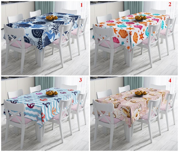 Sea Life Tablecloth Fish Pattern Table Cover Nautical - Etsy