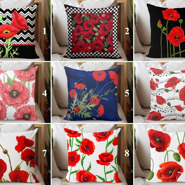 Poppy Pillows - Etsy
