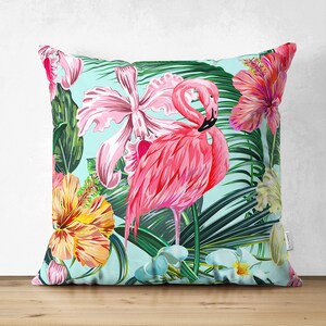 Pink Flamingo Cushion Cases, Tropical Pillow Cover, Pineapple Cushion ...