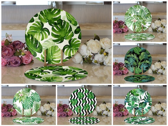 Green Leaves Placemat Tropical Table Mat Tropical Leaves - Etsy