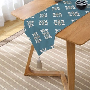 Ethnic Design Triangle Table Linen, Tile Style Triangle Runner ...