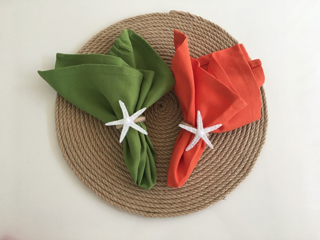 Starfish Napkin Rings, Coastal Table Setting, Nautical Napkin Rings ...