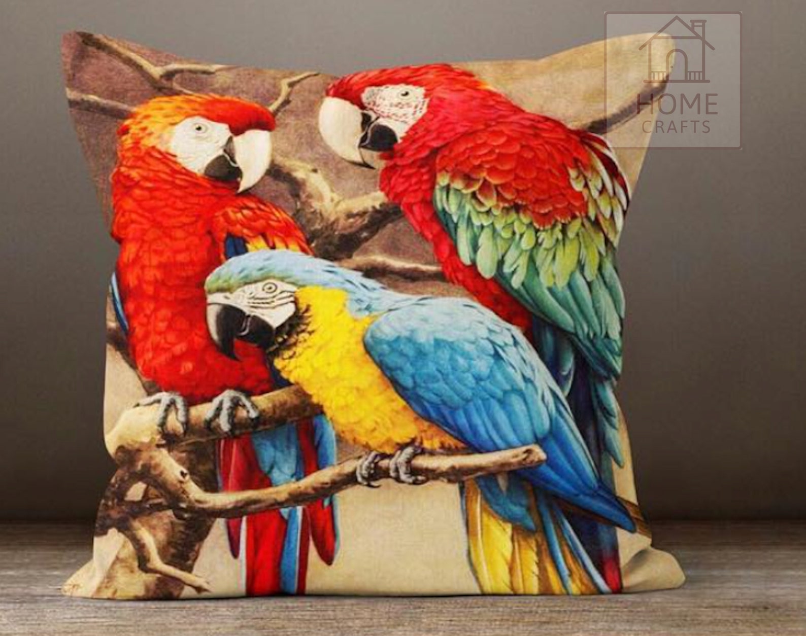 Parrot Painting Pillow Cover, Tropical Rainforest Decor - Etsy