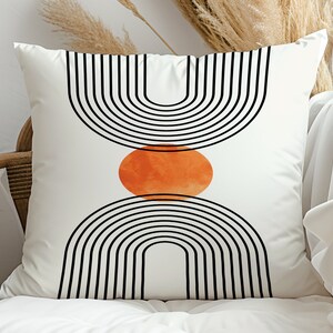 Abstract Pillow Shams, Line Art Pillowcase, Mid Century Pillow Slip ...