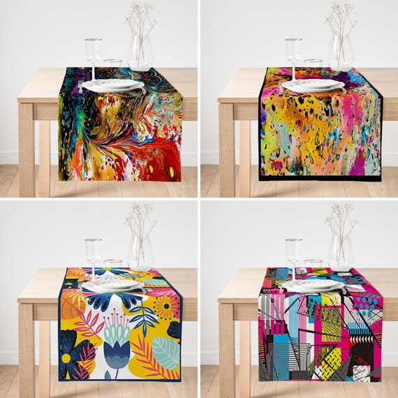 Bumblebee & Magenta Color Table Runner Stirring Style Table - Etsy