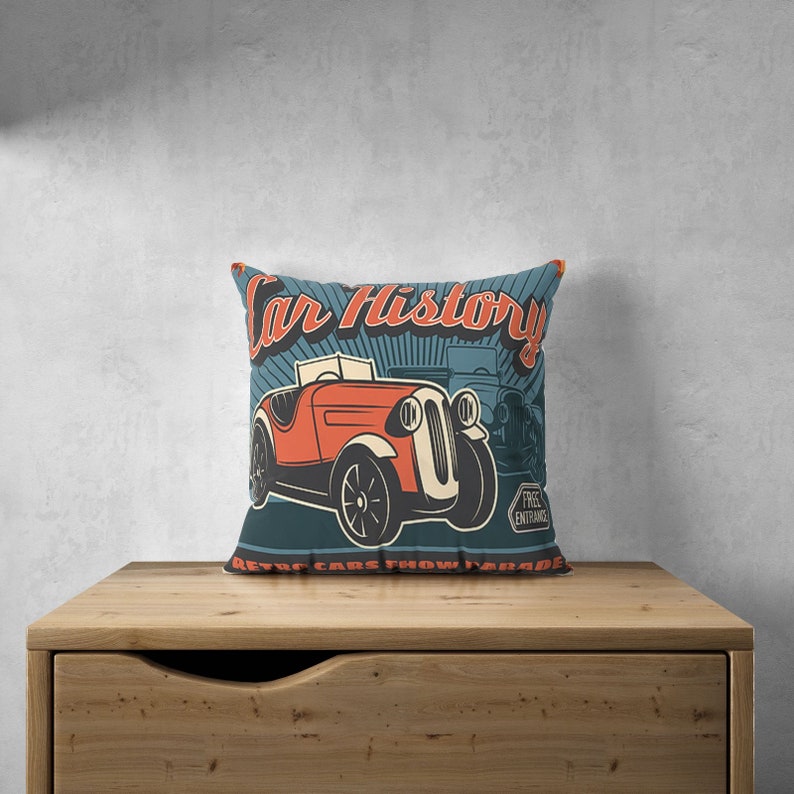 Retro Car Cushion Case Retro Car Pillow Case Classic Cars - Etsy