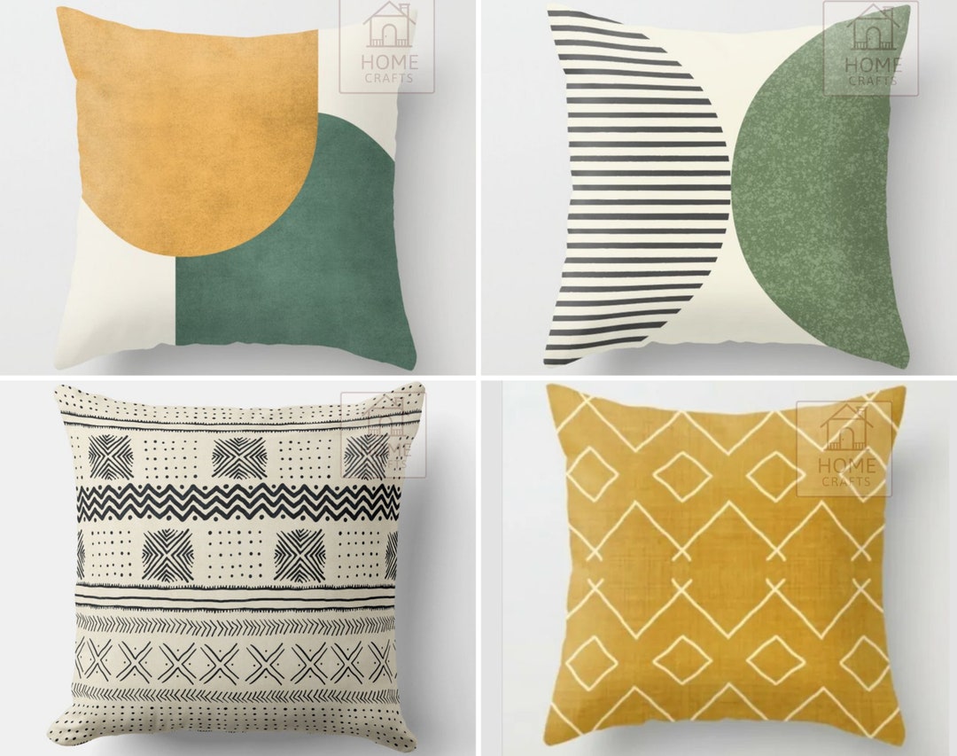 Geometric Shapes Pillow Cover, Boho Cushion Cover, Abstract Throw ...