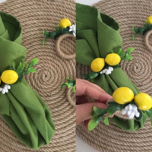Lemon Napkin Rings, Faux Fruit Napkin Rings, Spring Napkin Rings ...