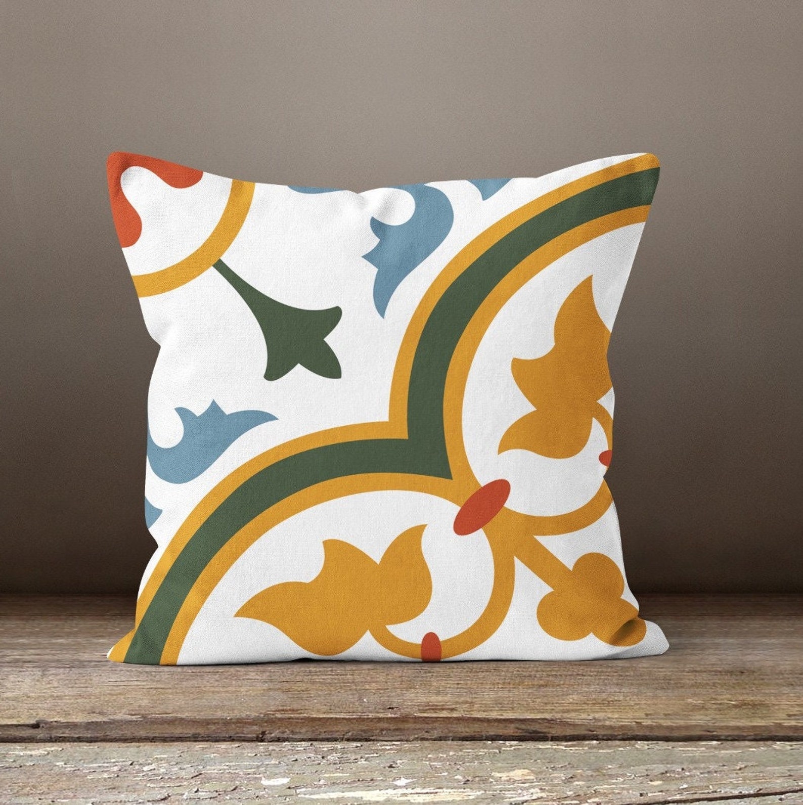 Tile Design Pillow Cover Tile Pattern Cushion Tile Throw - Etsy