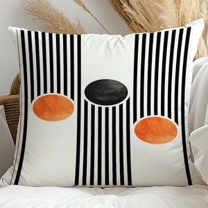 Abstract Pillow Shams, Line Art Pillowcase, Mid Century Pillow Slip ...