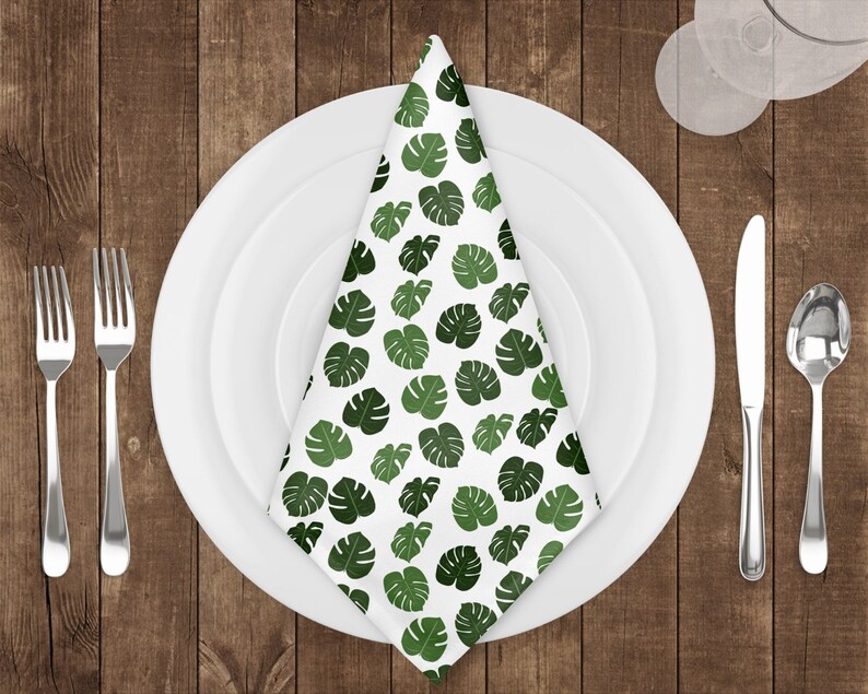Eucalyptus Leaves Pattern Napkins, Green Leaves Design Napkins, Spring ...