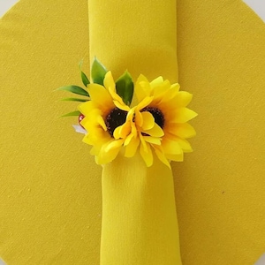 Sunflower Napkin Rings Yellow Flower Napkin Rings Wedding - Etsy