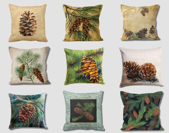 Pine Cone Ornaments Pillow Case Pine Tree Throw Pillow - Etsy