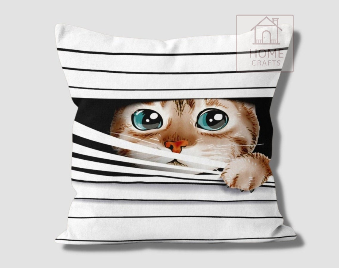 Cat Pillow Covers, Cat Throw Pillow Cases, Cat Outdoor Cushion, Cute ...