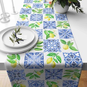 Lemon Table Runner, Fruit Table Runner, Fresh Citrus Decor, Fashionable ...