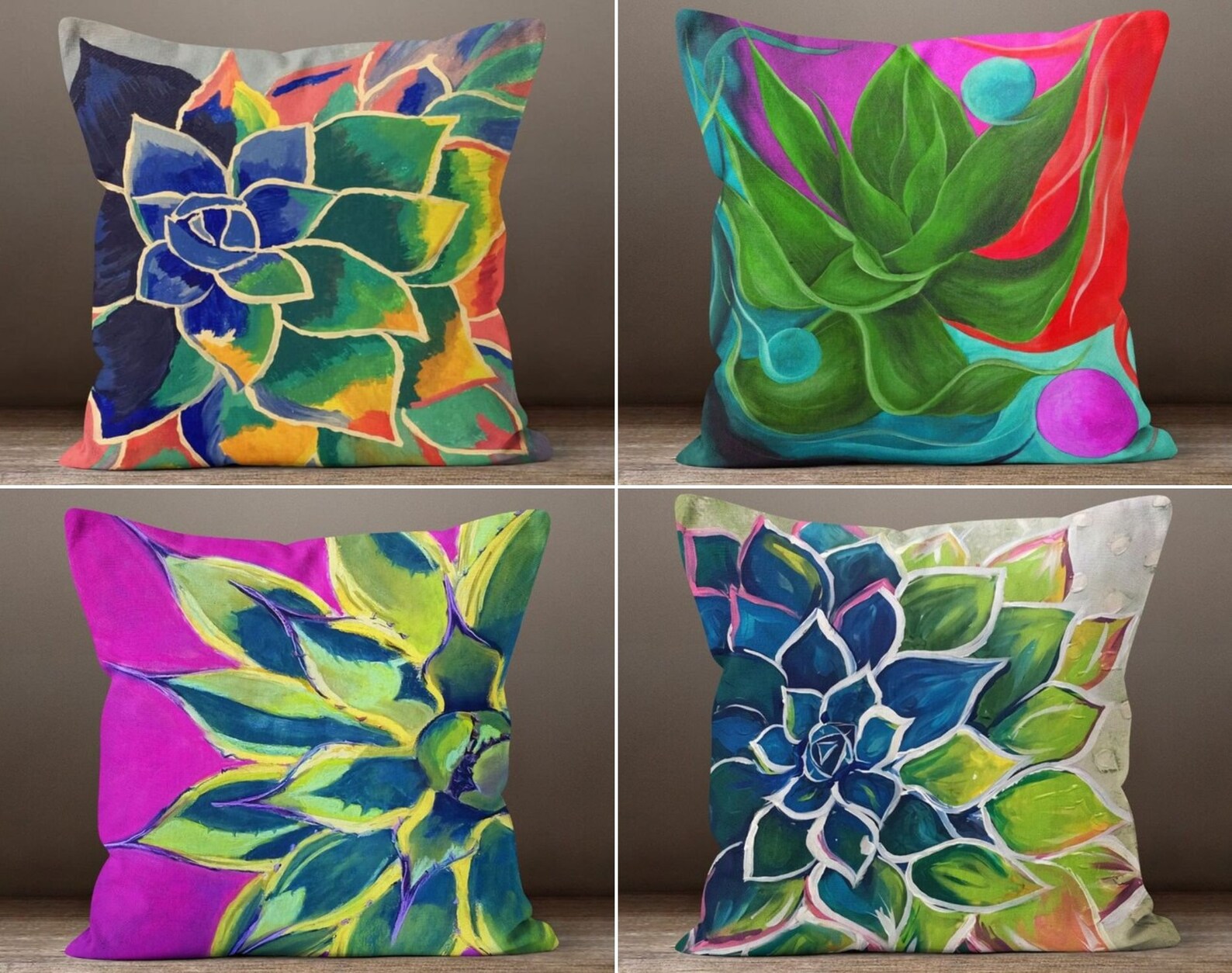 Succulent Design Pillow Cover Desert Plant Pillow Case - Etsy