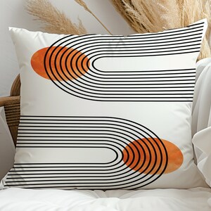 Abstract Pillow Shams, Line Art Pillowcase, Mid Century Pillow Slip ...