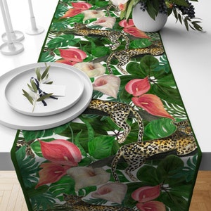 Flamingo Table Runner, Tropical Table Toppers, Butterfly Table Cover ...