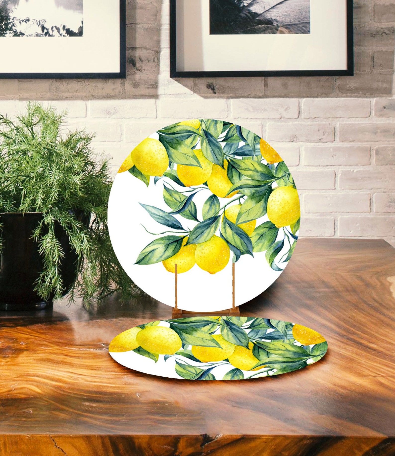 Lemon Placemat Set Lemon Table Mat Lemon Kitchen - Etsy