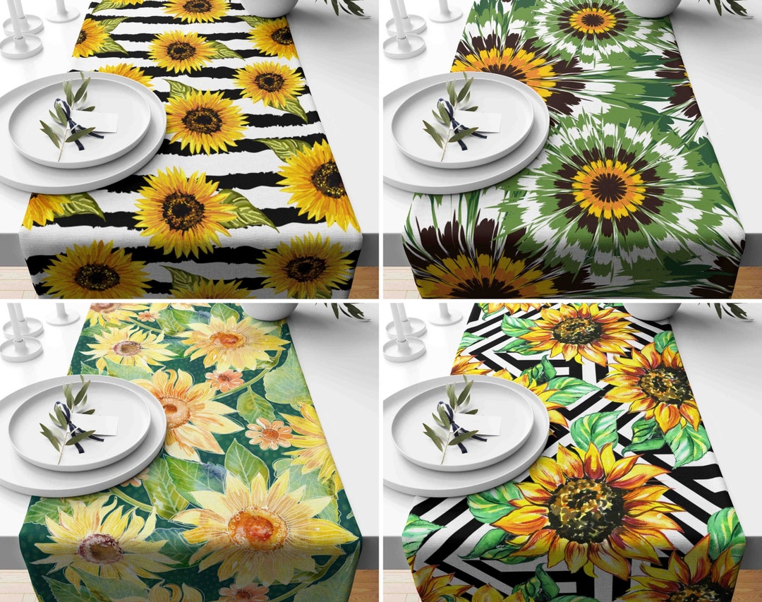 Sunflower Table Runner, Helianthus Table Runner, Summer Home Decor, Sunflower Kitchen Runner ...